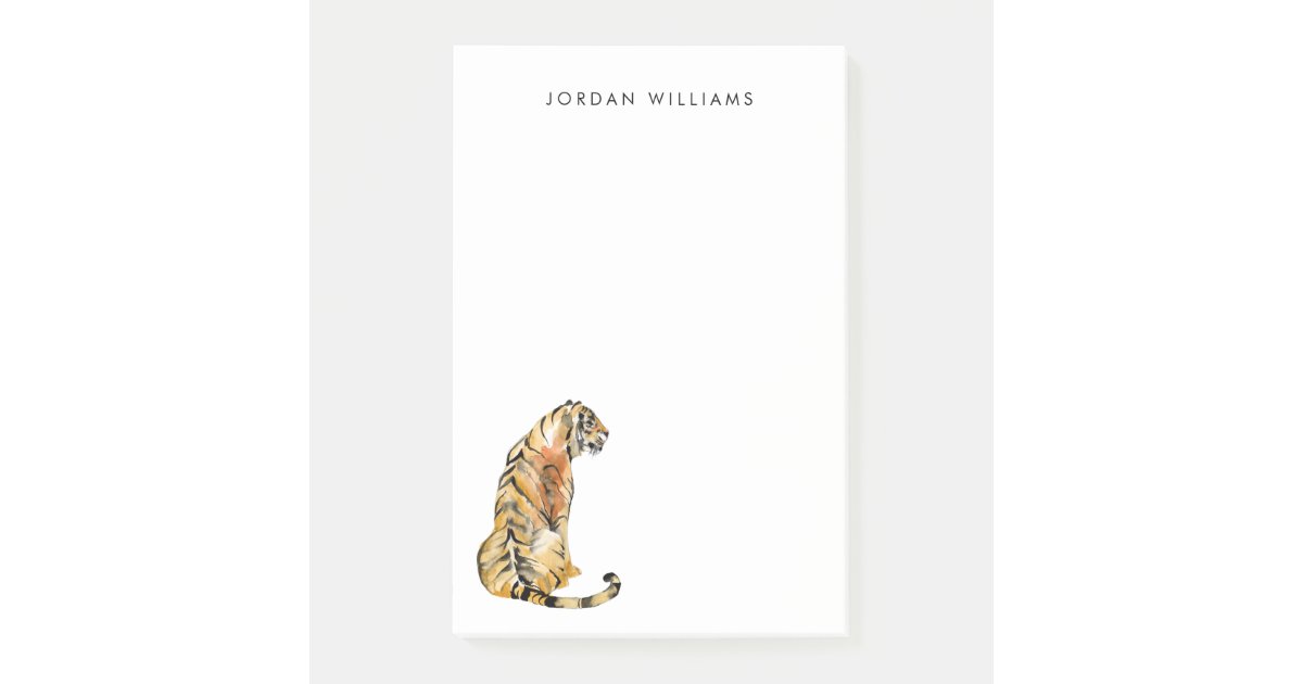 Watercolor Tiger Sitting Post-it Notes | Zazzle