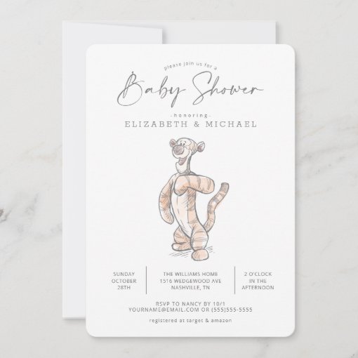 Watercolor Tigger Baby Shower Invitation | Zazzle