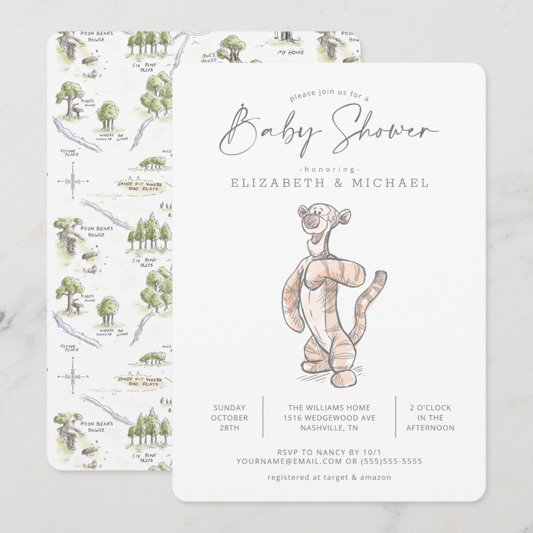 Watercolor Tigger Baby Shower Invitation | Zazzle