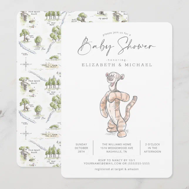 Watercolor Tigger Baby Shower Invitation | Zazzle
