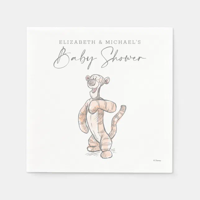 Watercolor Tigger Baby Shower Napkins | Zazzle