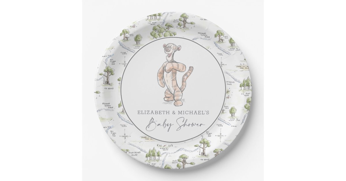 Watercolor Tigger Baby Shower Paper Plates | Zazzle