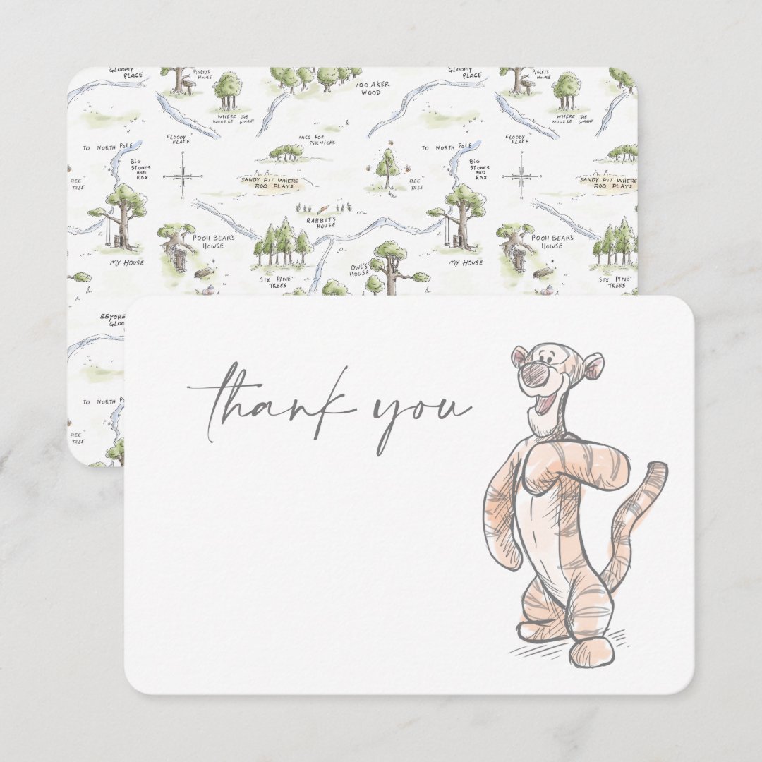 Watercolor Tigger Baby Shower Thank You Invitation | Zazzle