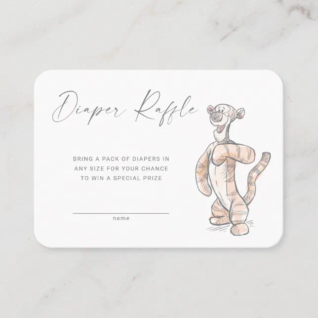 Watercolor Tigger Diaper Raffle Insert Card | Zazzle