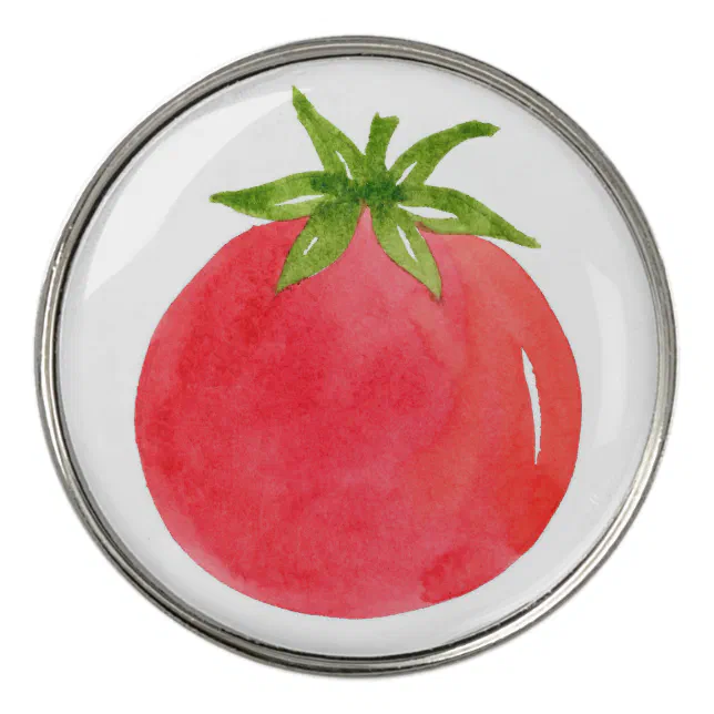Watercolor Tomato Golf Ball Marker | Zazzle