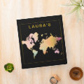 Watercolor Travel Adventure World Map Painted 3 Ring Binder | Zazzle