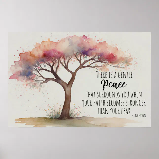 Watercolor Tree Quote AP81 Ethereal Calming Poster | Zazzle
