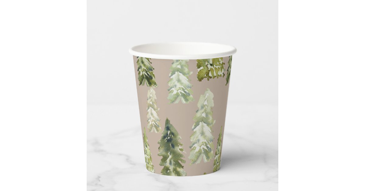 Watercolor Trees Paper Cups | Zazzle