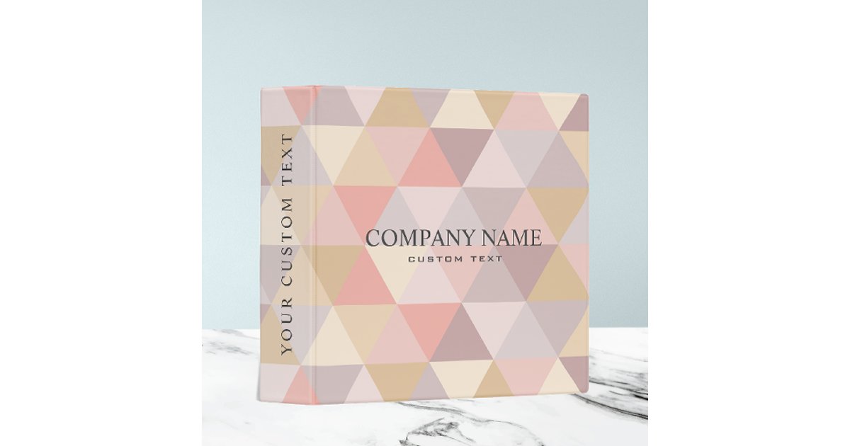Watercolor Triangle Pink Cream Mauve Gray yellow 3 Ring Binder | Zazzle