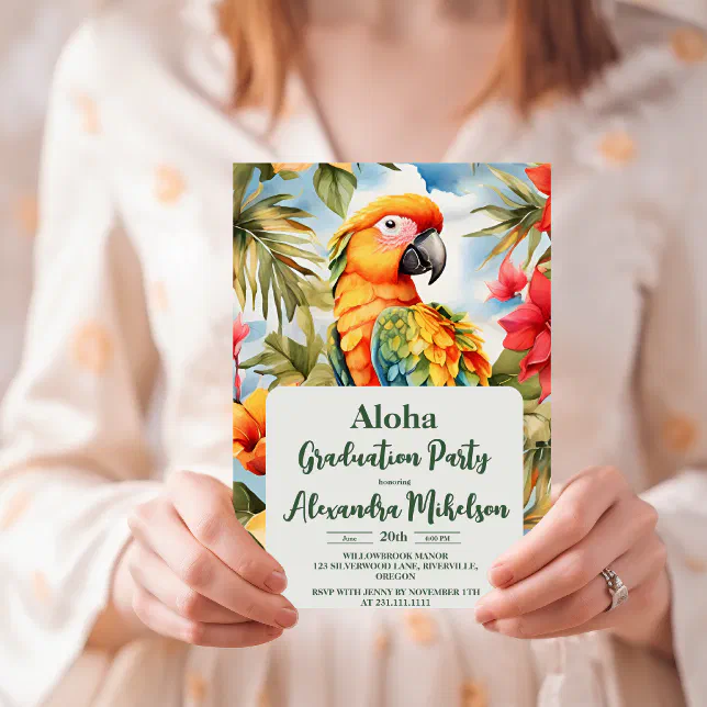 Watercolor Tropical Beach Graduation Invitation | Zazzle