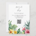 Watercolor Tropical Flowers QR Code Wedding Invitation | Zazzle