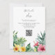 Watercolor Tropical Flowers QR Code Wedding Invitation | Zazzle