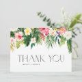 Watercolor Tropical Flowers Summer Wedding Thank You Card | Zazzle