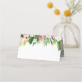 Watercolor Tropical Leaves Folded Place Card | Zazzle