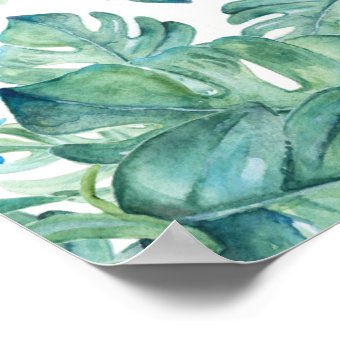 Watercolor Tropical Leaves Poster | Zazzle