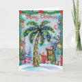 Watercolor Tropical Palm Tree Christmas Card | Zazzle