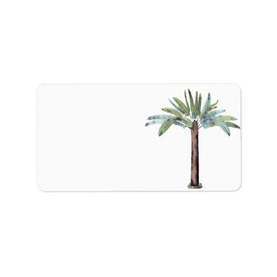 Watercolor Tropical Palm Tree Label | Zazzle.com