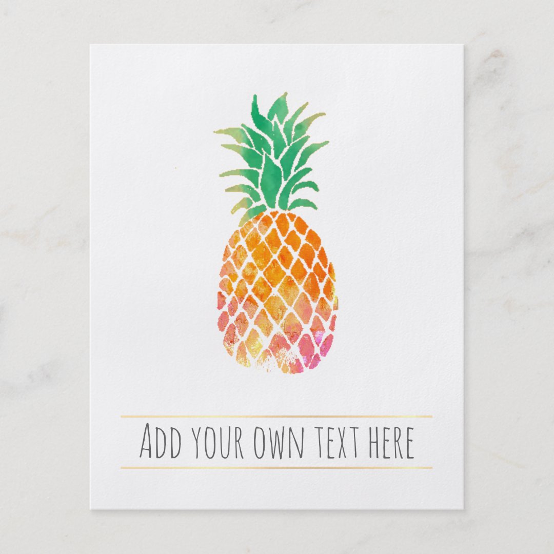 watercolor tropical pineapple flyer | Zazzle