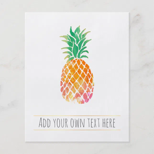 watercolor tropical pineapple flyer | Zazzle