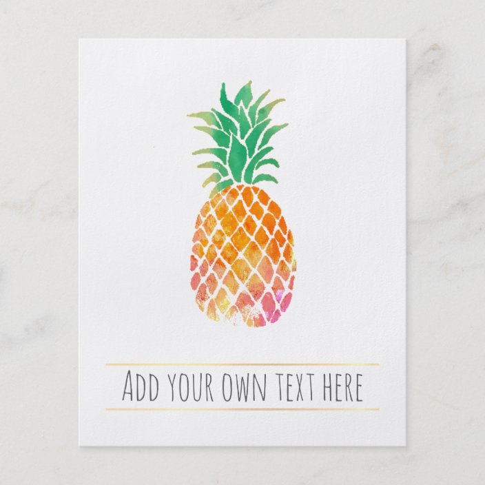 watercolor tropical pineapple flyer | Zazzle.com