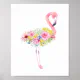 Watercolor Tropical Pink Flamingo Nursery Poster | Zazzle