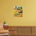 Watercolor Tropical Sunset Beach Painting Poster | Zazzle