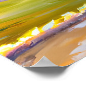 Watercolor Tropical Sunset Beach Painting Poster | Zazzle