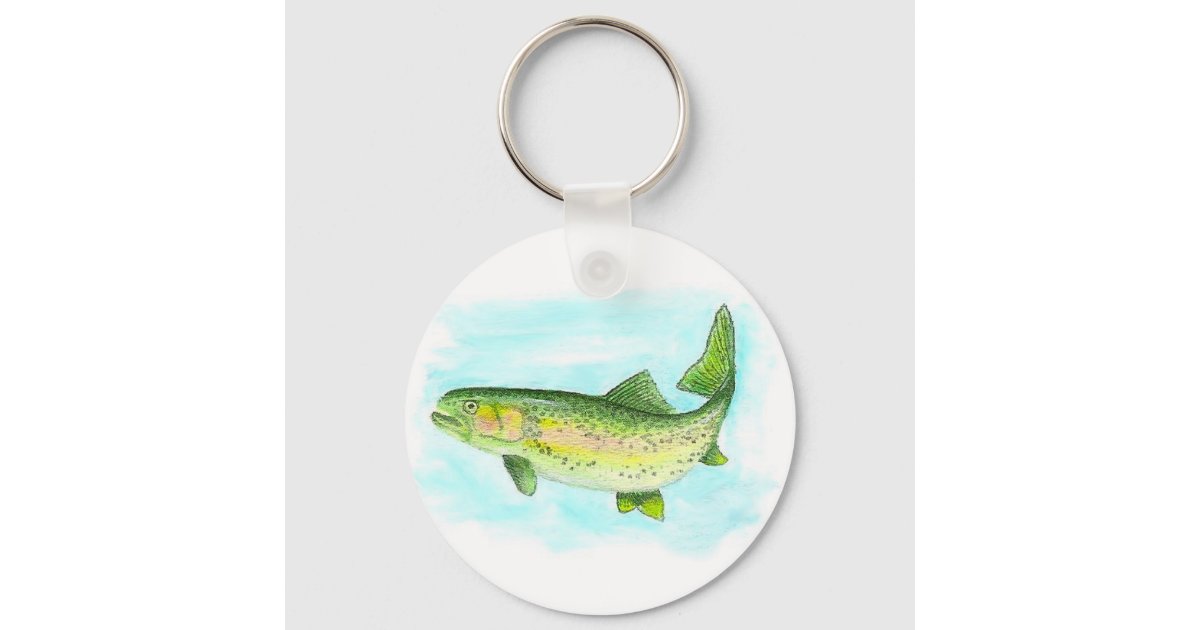 Watercolor Trout Keychain | Zazzle