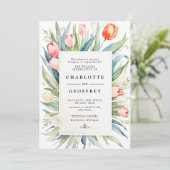 Watercolor tulip wedding invitation | Zazzle