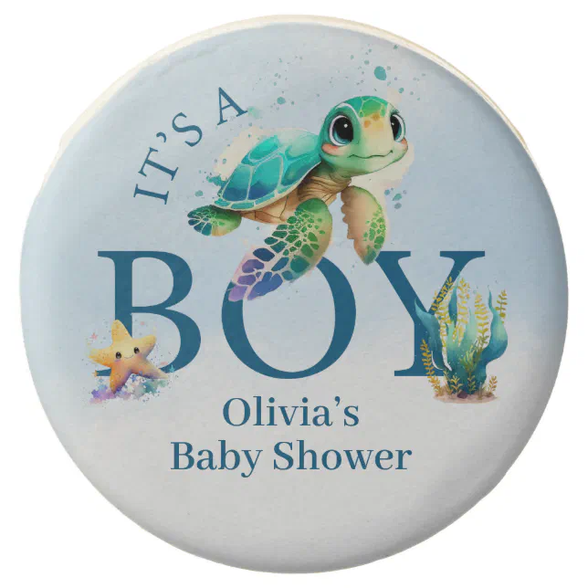 Watercolor Turtle Under the Sea Baby Shower Chocolate Covered Oreo | Zazzle