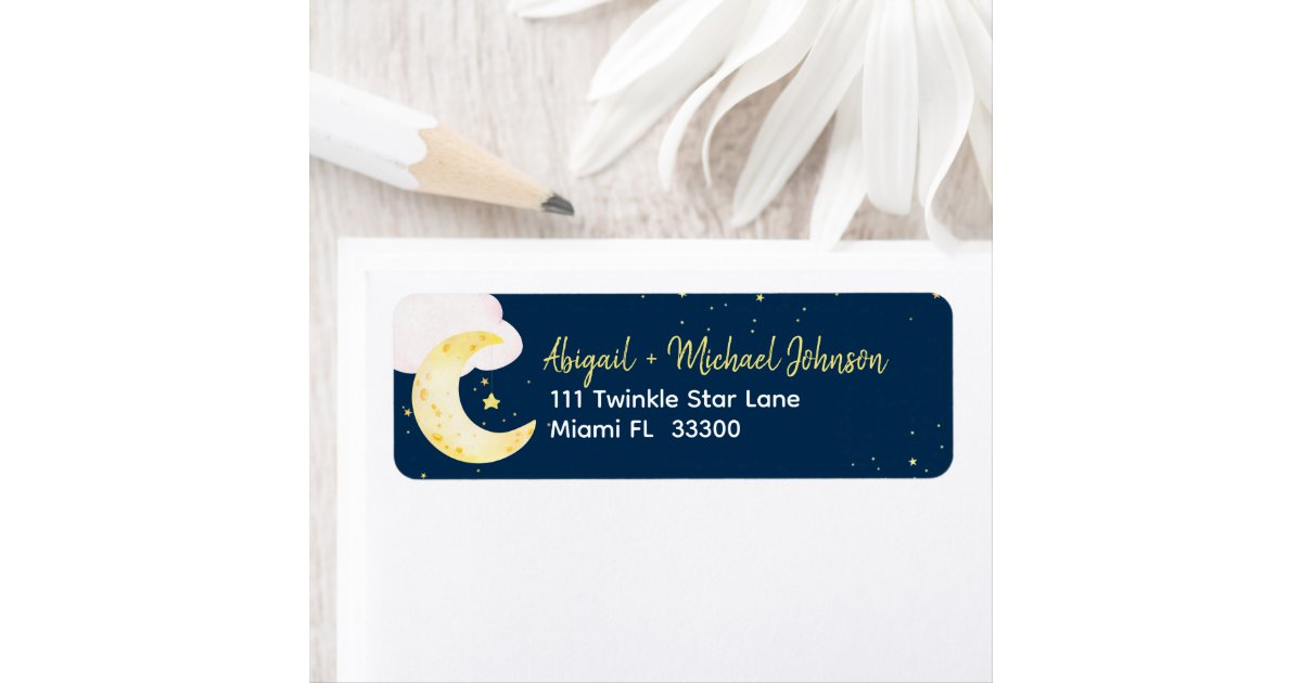 Watercolor Twinkle Little Star Address Label | Zazzle