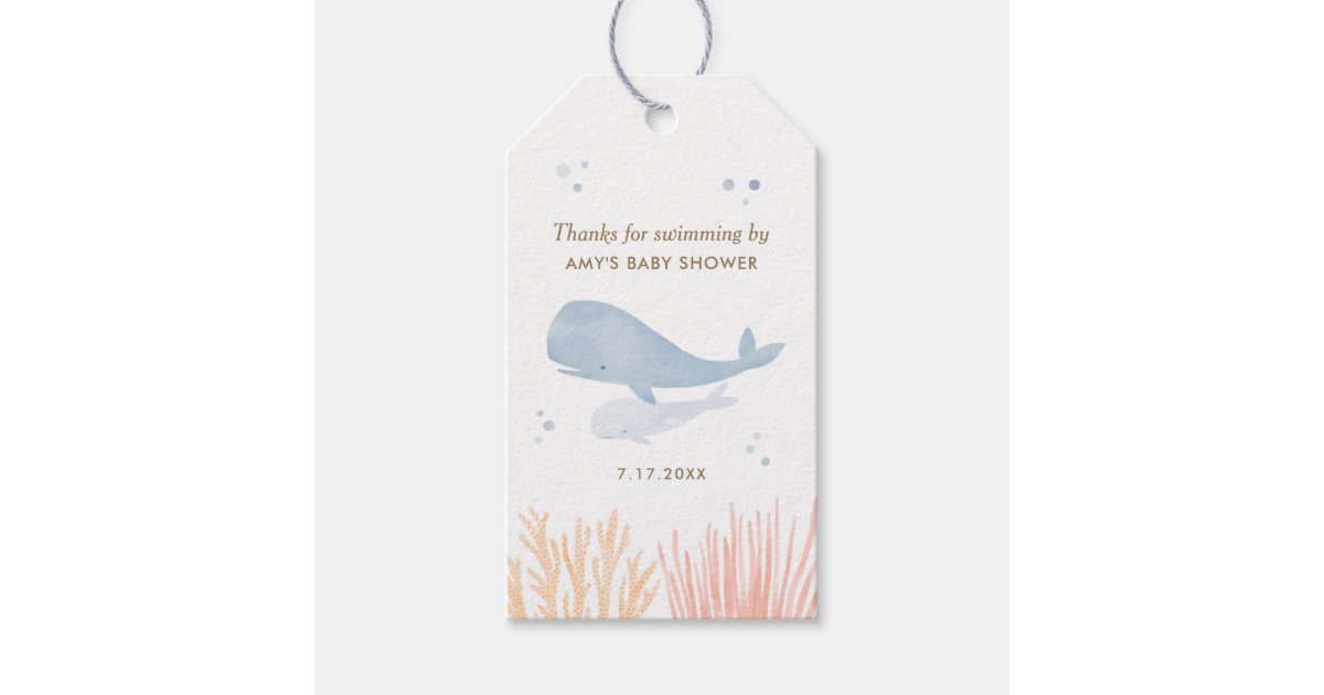 Watercolor Under the Sea Baby Shower Gift Tags | Zazzle