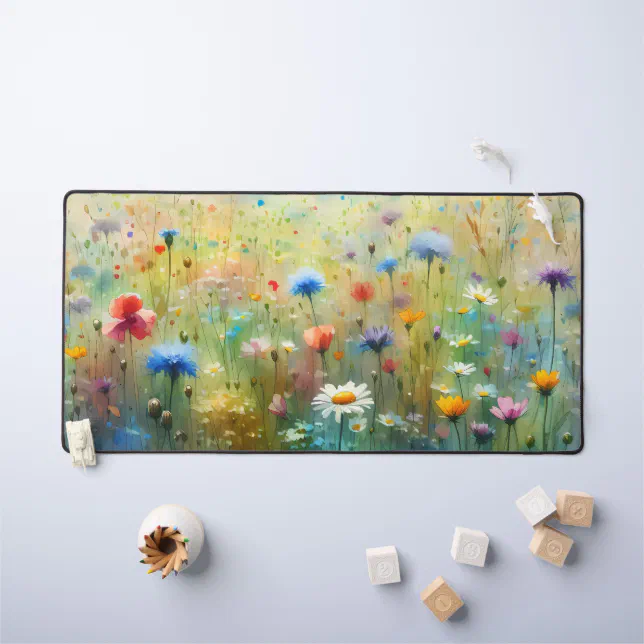 Watercolor vast meadow desk mat | Zazzle