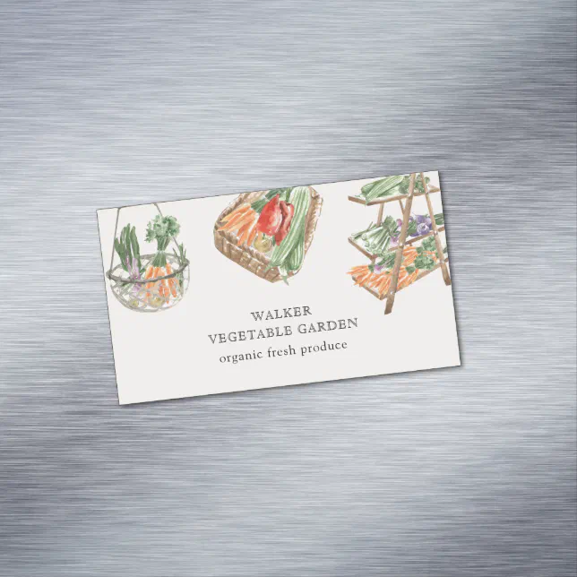 watercolor vegetable garden business card | Zazzle