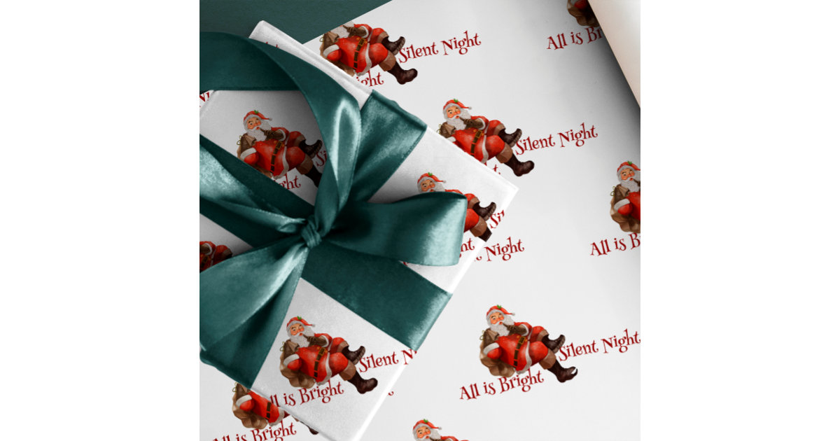 Watercolor Vintage Elegant Santa Claus Pattern Wrapping Paper | Zazzle