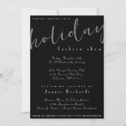 Watercolor Vogue Holiday Fashion Show Invitation | Zazzle