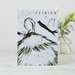 Watercolor Vogue Holiday Fashion Show Invitation | Zazzle