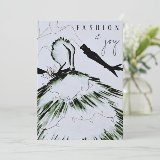 Watercolor Vogue Holiday Fashion Show Invitation | Zazzle