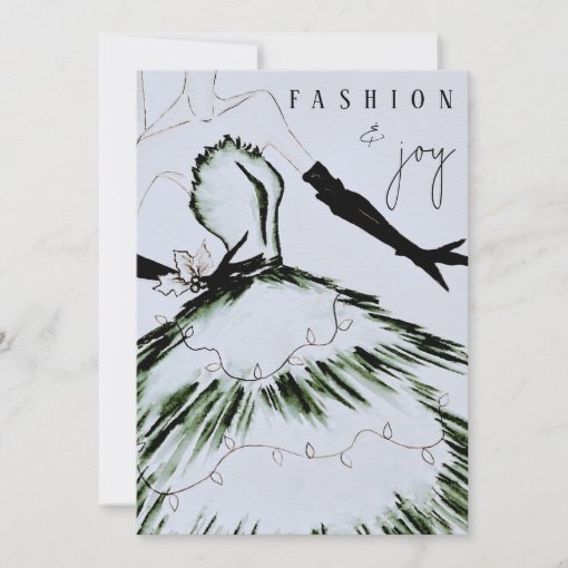 Watercolor Vogue Holiday Fashion Show Invitation | Zazzle
