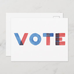 Watercolor VOTE Postcard | Zazzle