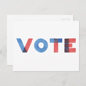 Watercolor VOTE Postcard | Zazzle