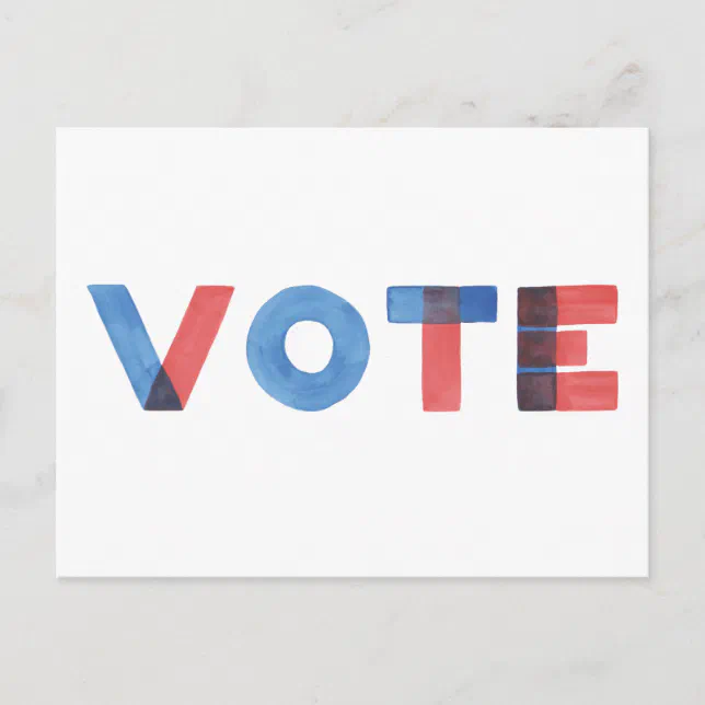 Watercolor VOTE Postcard | Zazzle