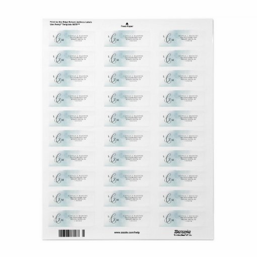 Watercolor Wash | Blue Return Address Label | Zazzle