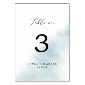 Watercolor Wash | Blue Table Number | Zazzle
