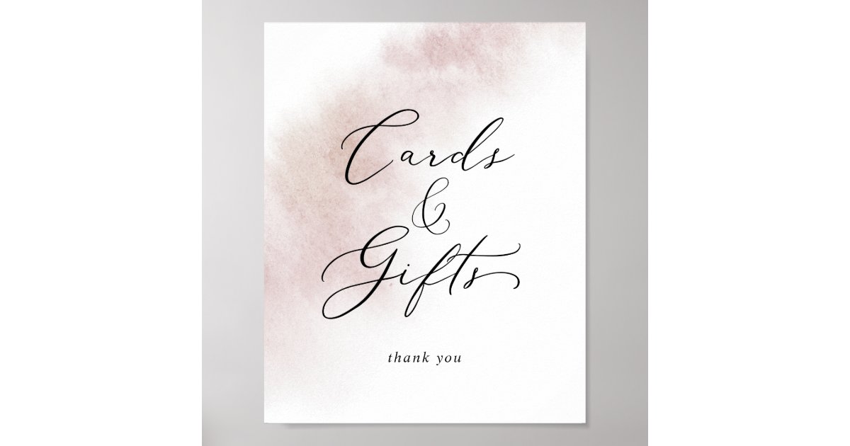 Watercolor Wash | Blush Cards and Gifts Sign | Zazzle