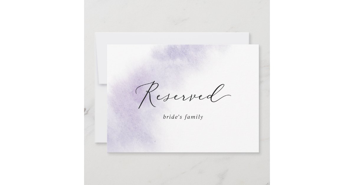Watercolor Wash | Purple Reserved Sign | Zazzle