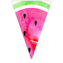 Watercolor Watermelon Bunting Flags | Zazzle