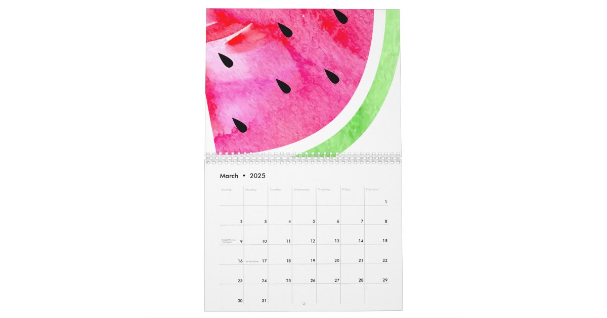 Watercolor Watermelon Calendar | Zazzle
