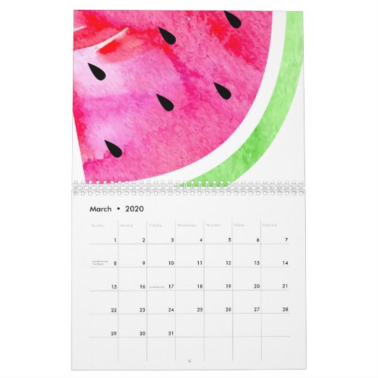 Watercolor Watermelon Calendar | Zazzle.com