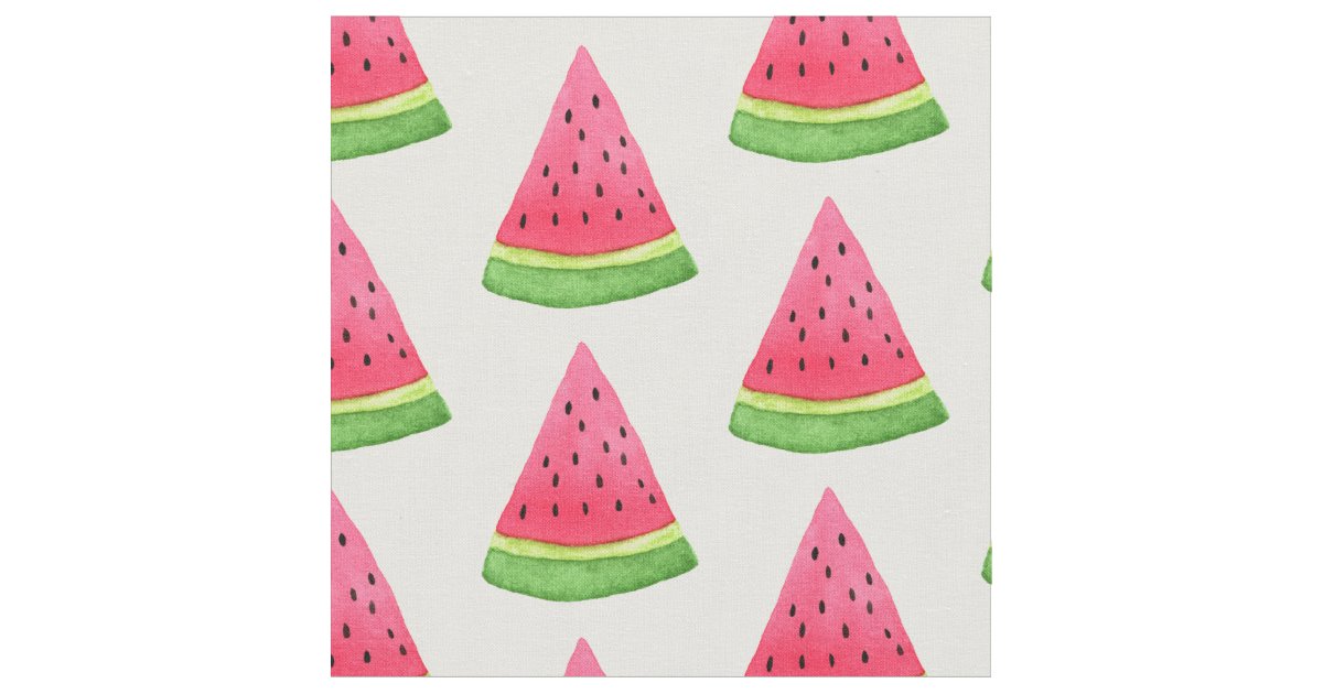 Watercolor Watermelon Pattern Fabric | Zazzle